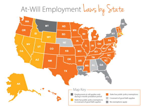 Which States Are At-Will Employment States?